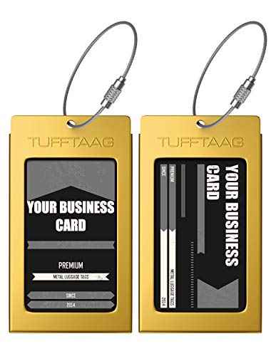 Luggage Tags Business Card Holder TUFFTAAG Travel ID Bag Tag in Many ...